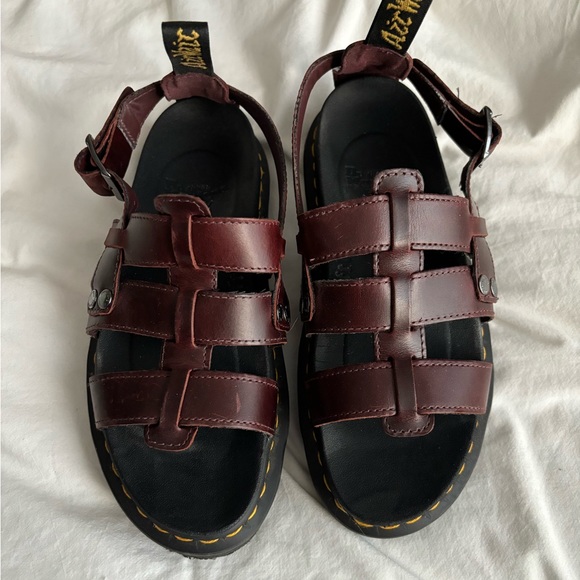 Dr. Martens | Shoes | Dr Martens Terry Leather Strap Sandals ...